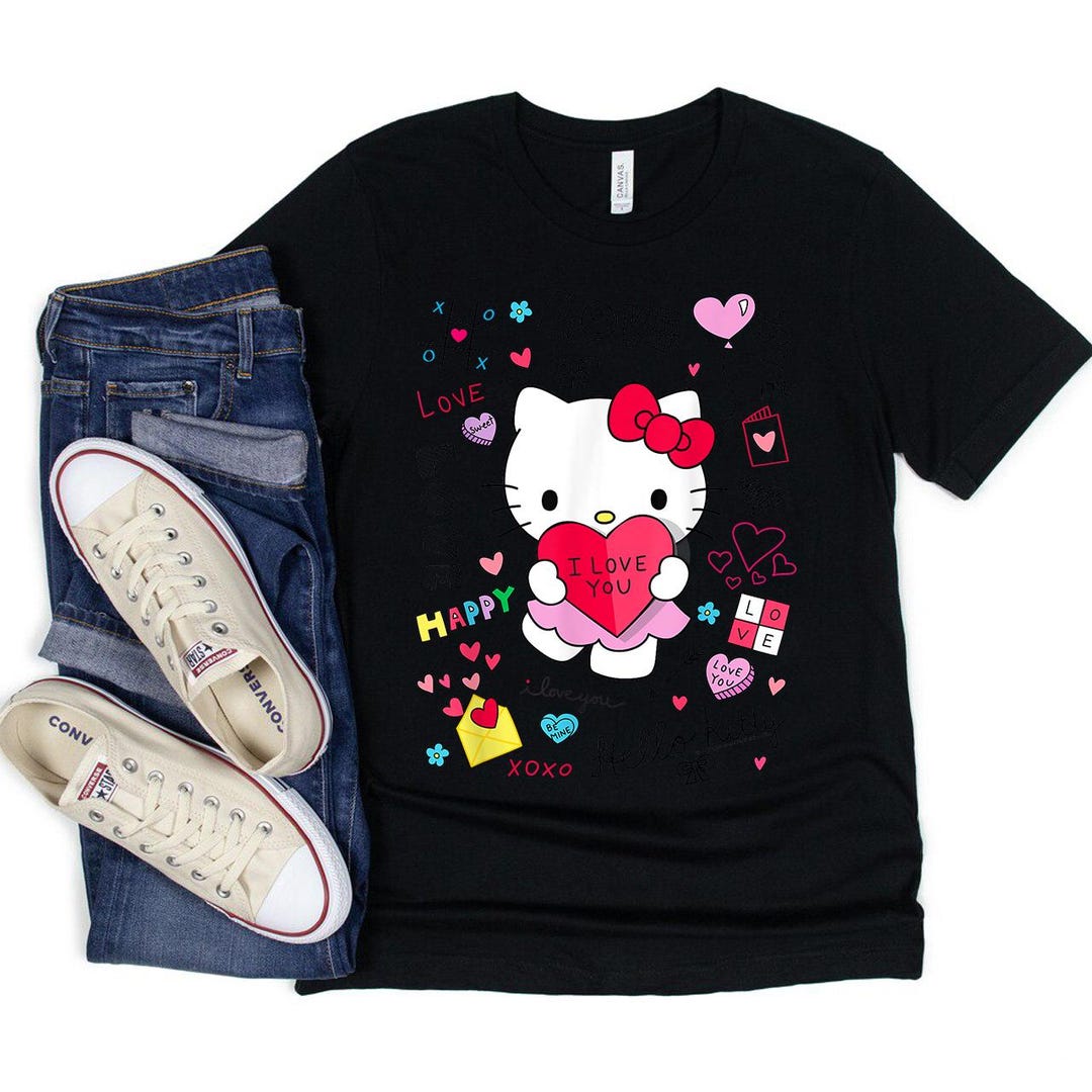 Hello Kitty Love Notes Valentine Tee Shirt T-shirt - Etsy