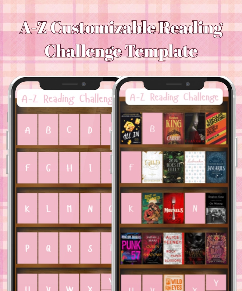 A-Z Reading Challenge Template | Customizable Digital Download | Photo ...