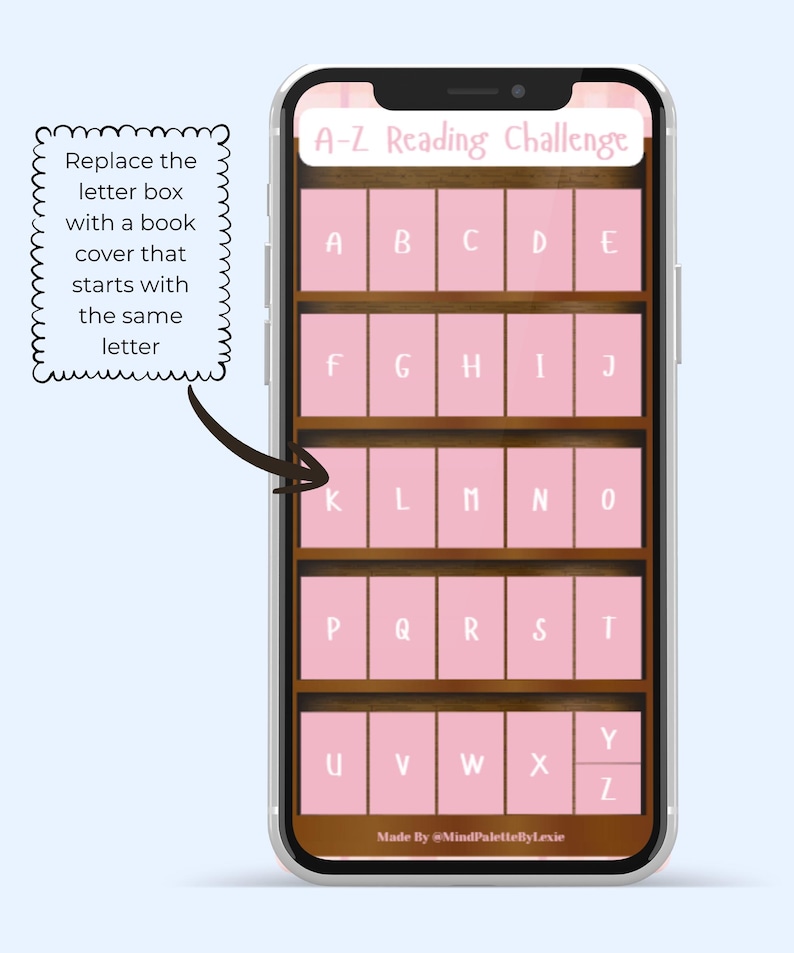 A-Z Reading Challenge Template | Customizable Digital Download | Photo ...