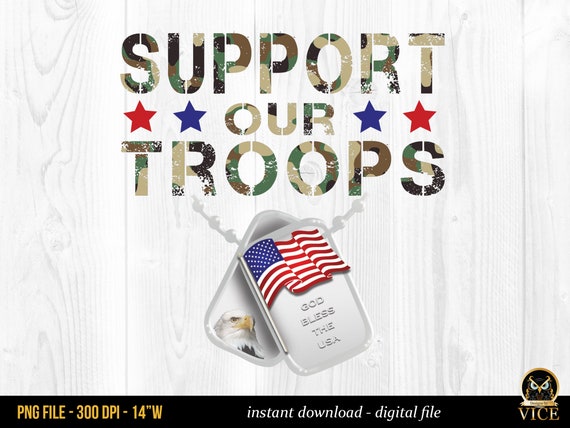Support Our Troops PNG Dog Tags PNG Patriotic Clip Art - Etsy