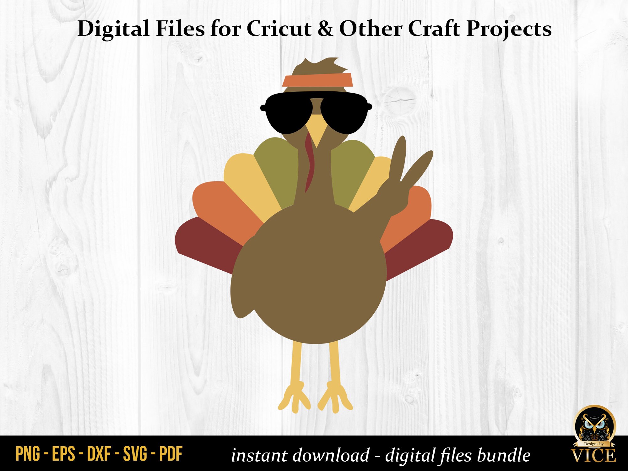 Peace Sign Turkey SVG, Turkey PNG, Thanksgiving SVG, Cute Funny Turkey ...