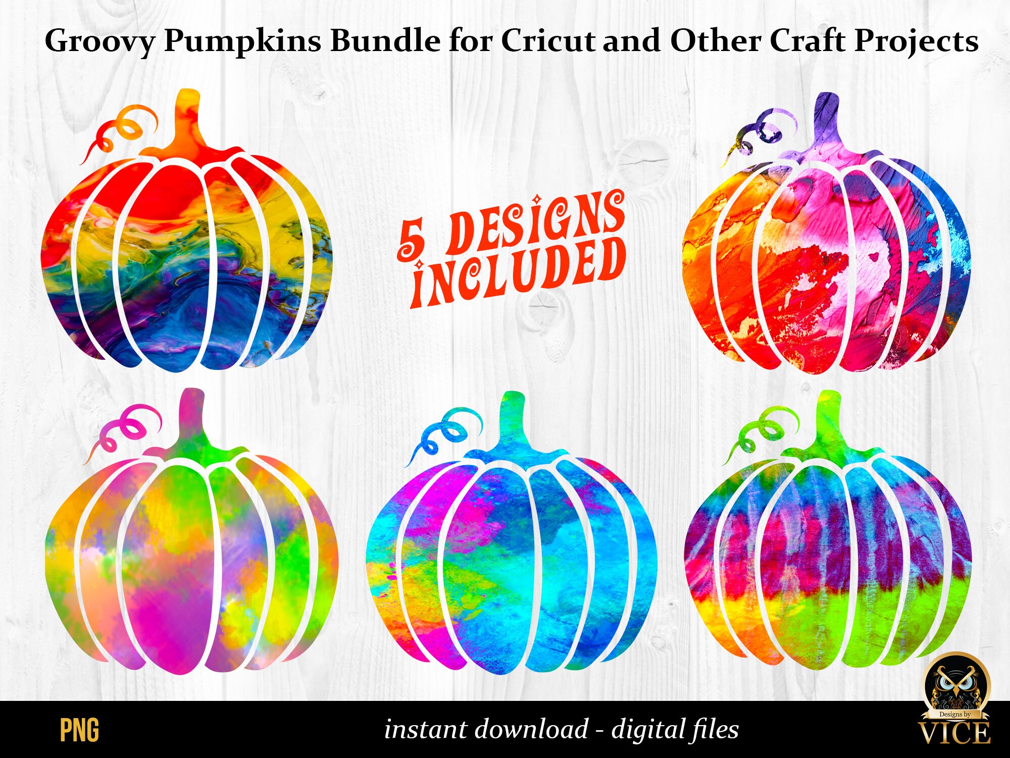 Pumpkin PNG, Groovy Hippie Pumpkins, Halloween PNG, Sublimation Designs ...