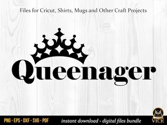 Funny SVG Queenager Design Files for Cricut Silhouette Joy - Etsy