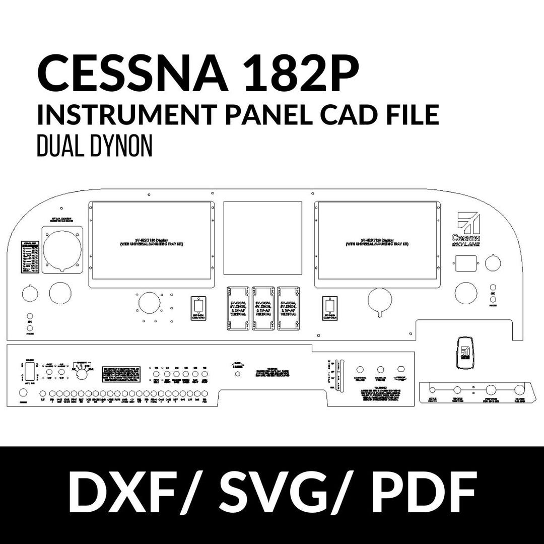 Cessna 182P Instrument Panel CAD File (dual Dynon) - Etsy