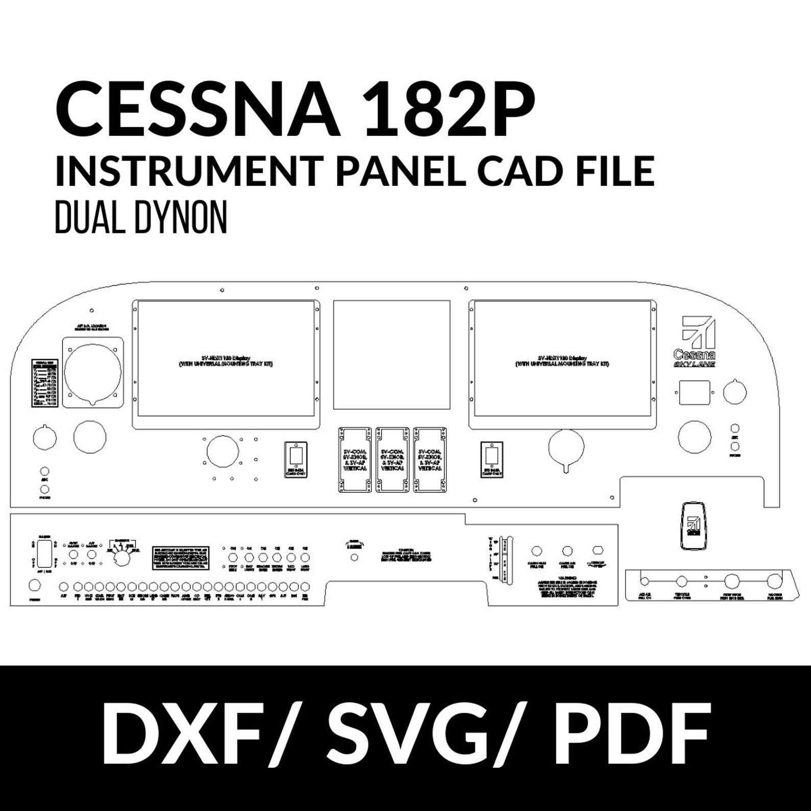 Cessna 182P Instrument Panel CAD File (dual Dynon) - Etsy