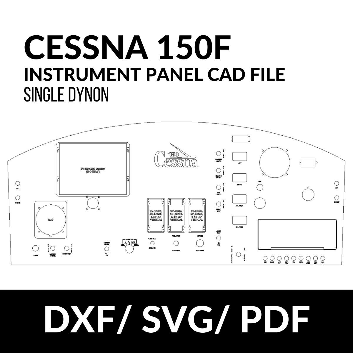 Cessna 150F Instrument Panel CAD File (single Dynon) - Etsy
