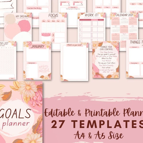 Printable Weekly Planner Templates Canva Customizable Planner - Etsy
