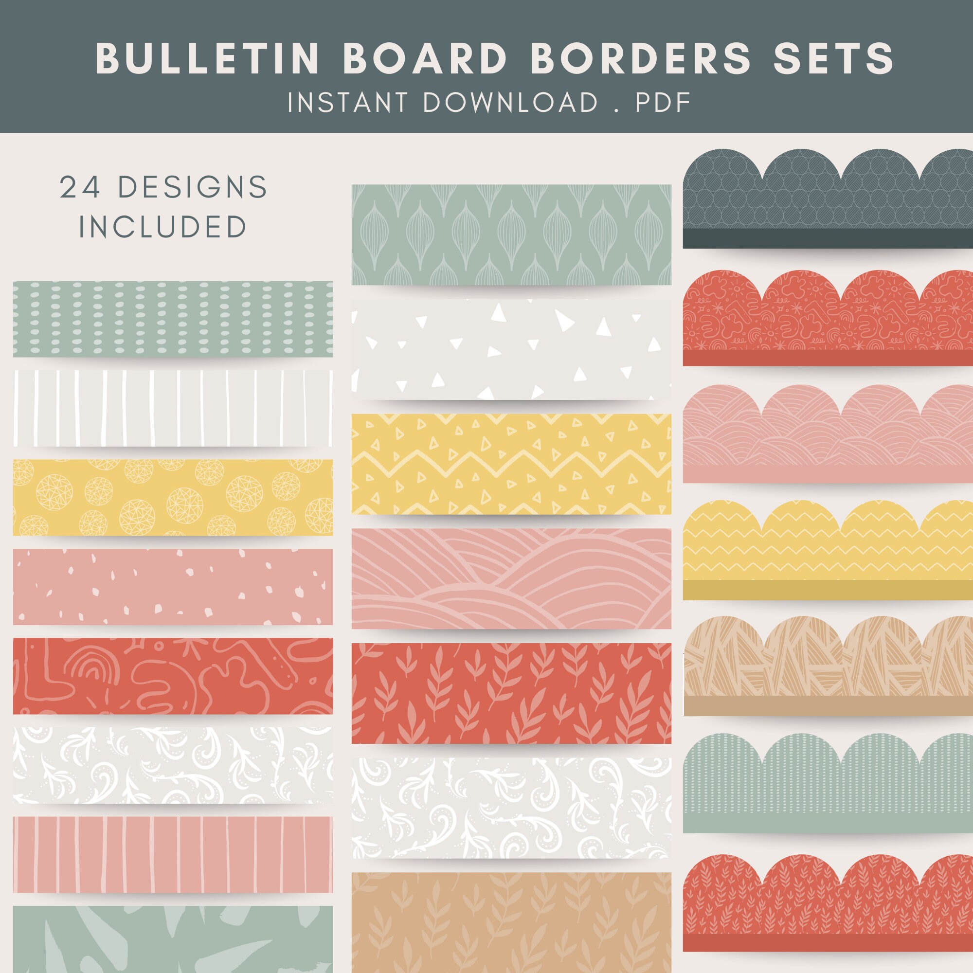 Boho Bulletin Board Borders, Classroom Decor (PDF Printable) - Etsy