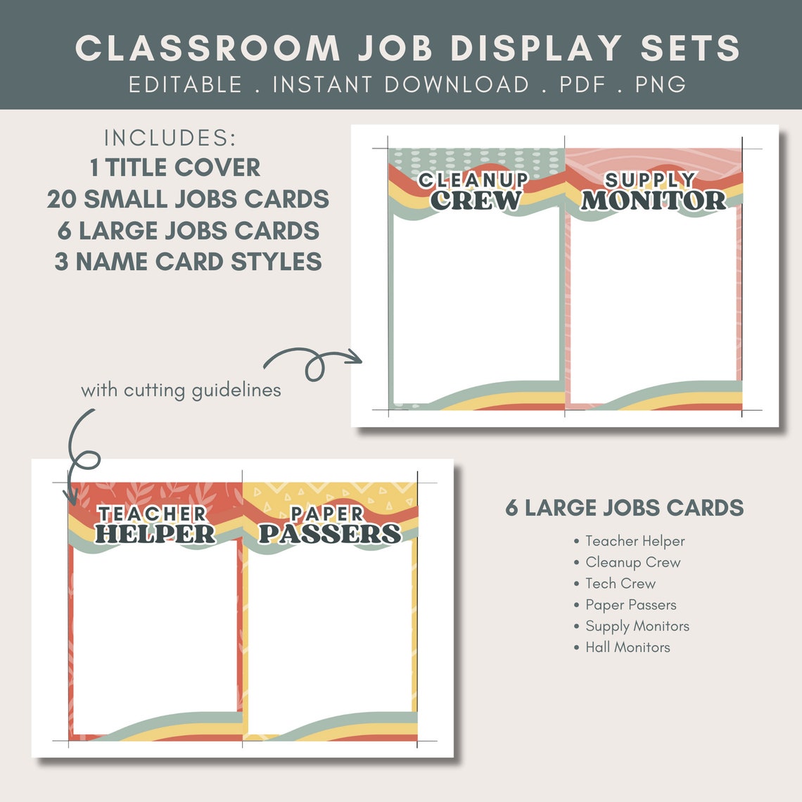 Editable Classroom Jobs Display Printable Classroom Jobs Display Modern ...