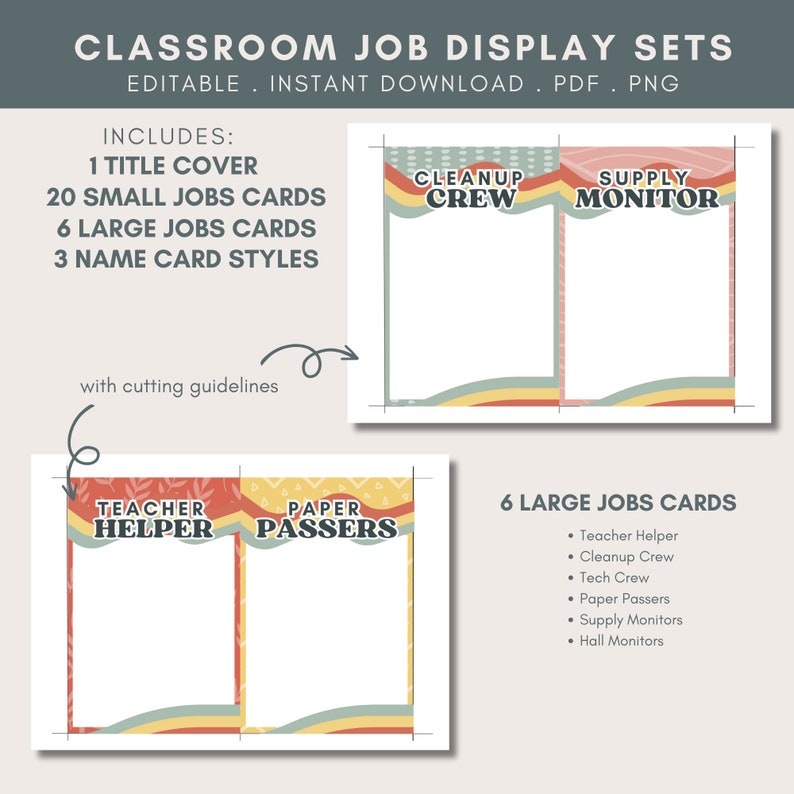 Editable Classroom Jobs Display Printable Classroom Jobs Display Modern ...