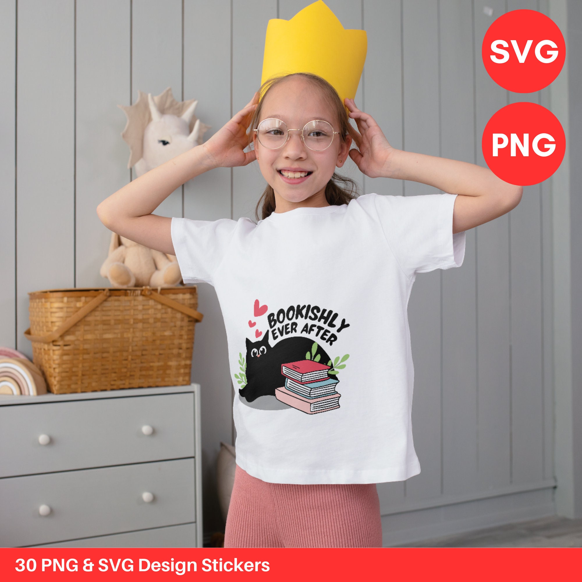 Book Lover Stickers PNG SVG File Print and Cut Book Sticker Bookish ...