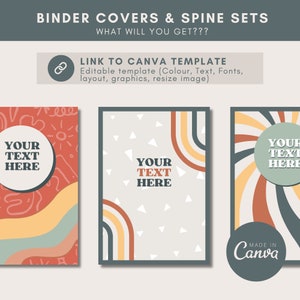 Editable Classroom Binder Covers and Spines Modern Boho Teacher ...