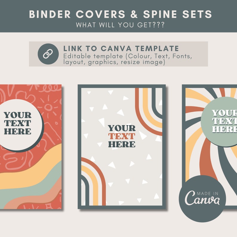 Editable Classroom Binder Covers and Spines Modern Boho Teacher ...