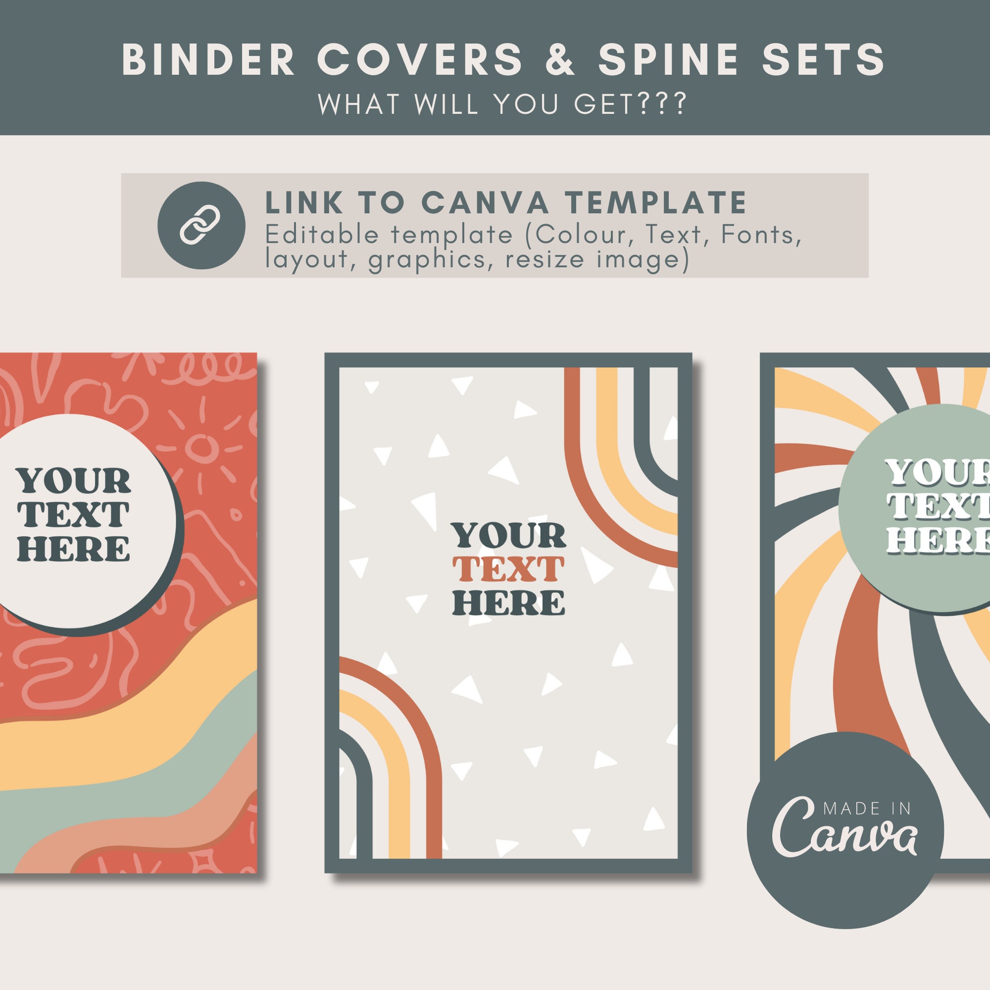 Editable Classroom Binder Covers and Spines Modern Boho Teacher ...