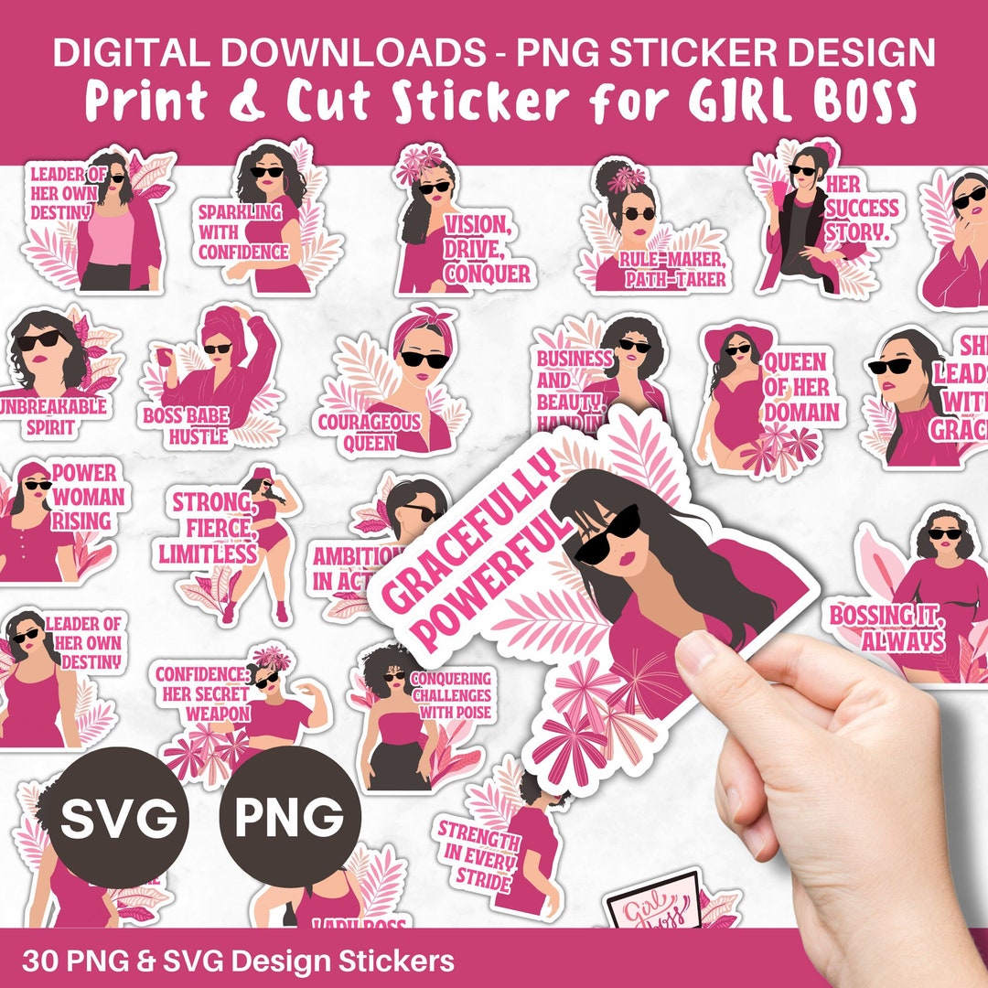 Boss Babe Stickers SVG Girl Boss PNG Sticker Women Empowerment Sticker ...