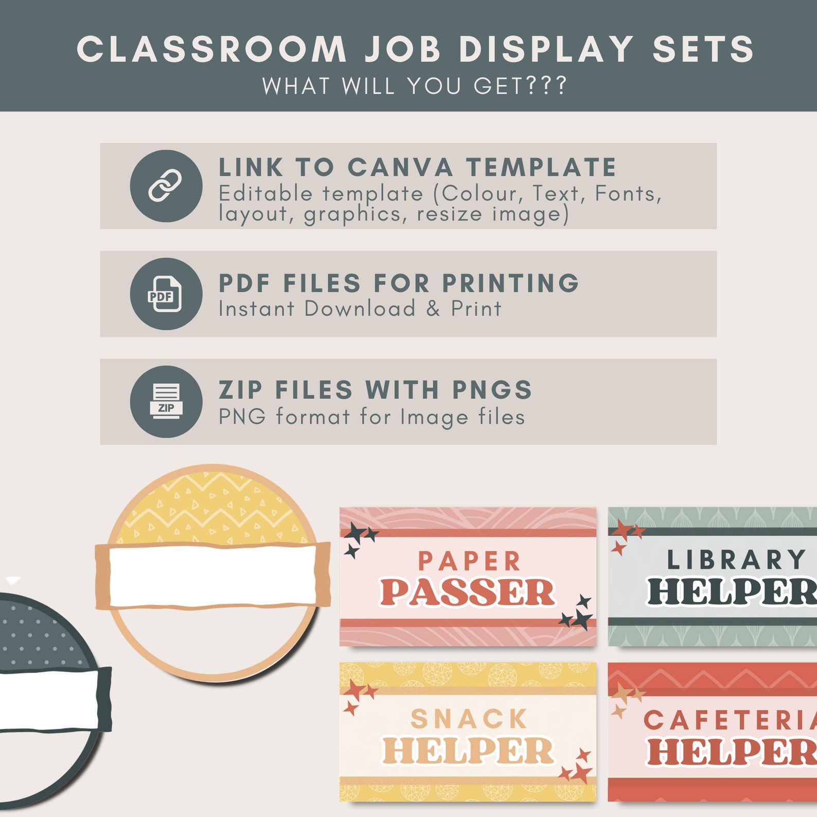 Modern Boho Classroom Jobs Display, Editable (digital Download) - Etsy
