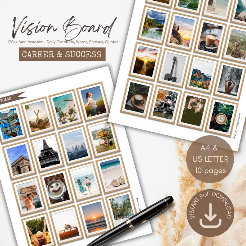 Career Success Vision Board Kit | Printable Manifestation 2026 ...