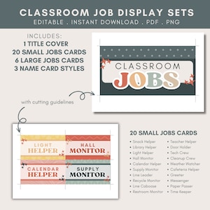 Editable Classroom Jobs Display Printable Classroom Jobs Display Modern ...