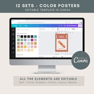 Editable Classroom Shapes and Colors Printable Display on Canva Modern ...