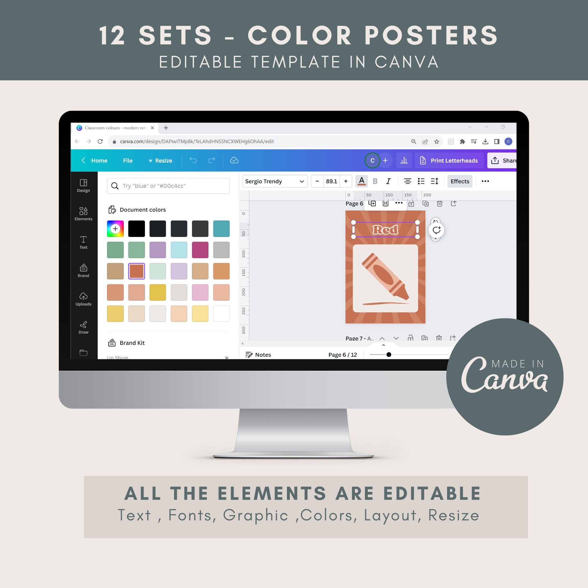 Editable Classroom Shapes and Colors Printable Display on Canva Modern ...