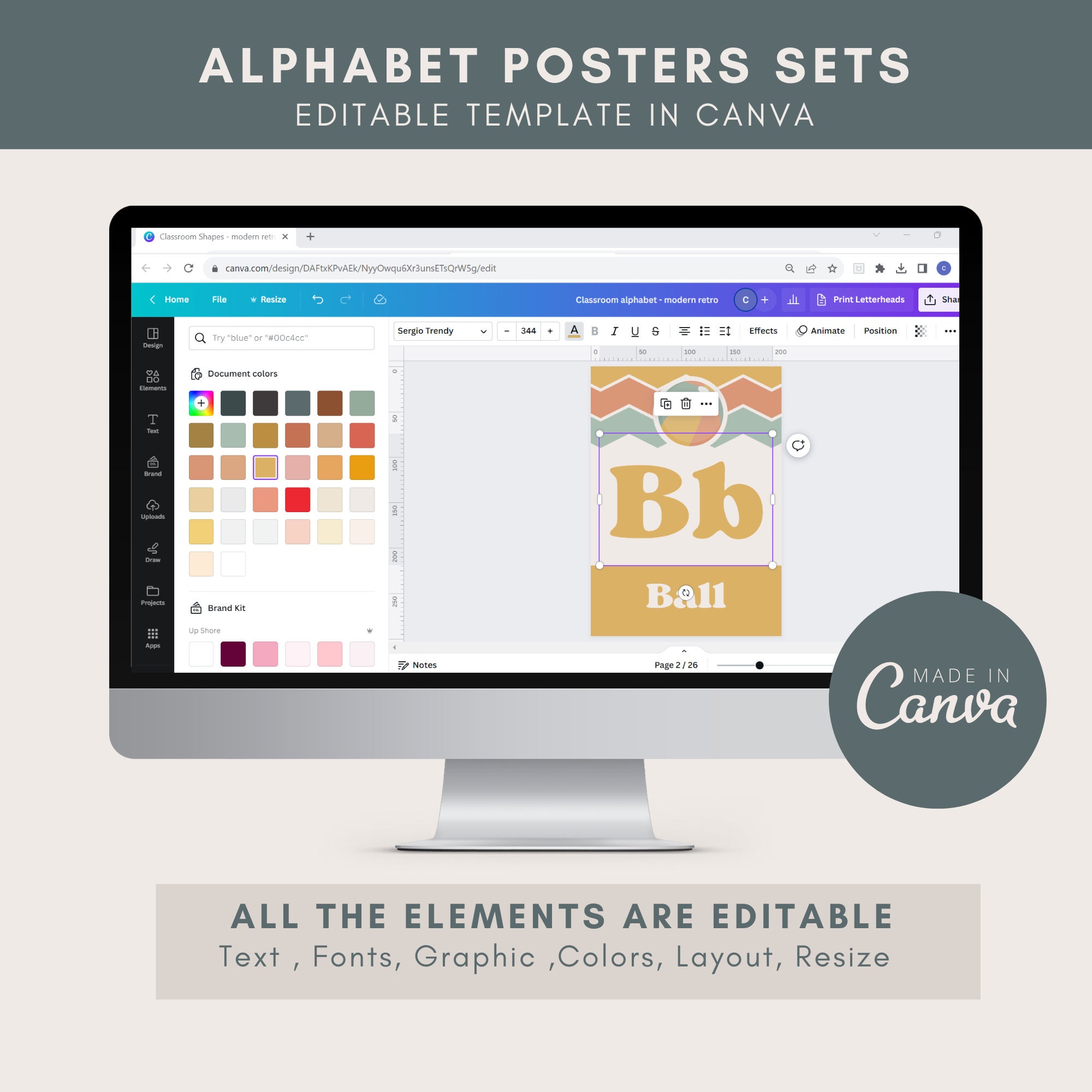 Editable Alphabet Classroom Posters Sets Alphabet for Classroom Decor ...