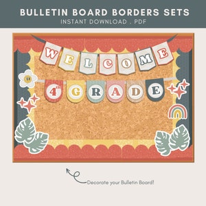Bulletin Board Borders Classroom Decor Preschool Boho Theme Toddler ...