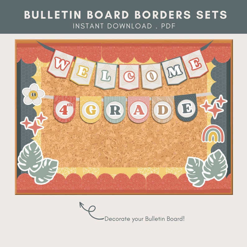 Bulletin Board Borders Classroom Decor Preschool Boho Theme Toddler ...