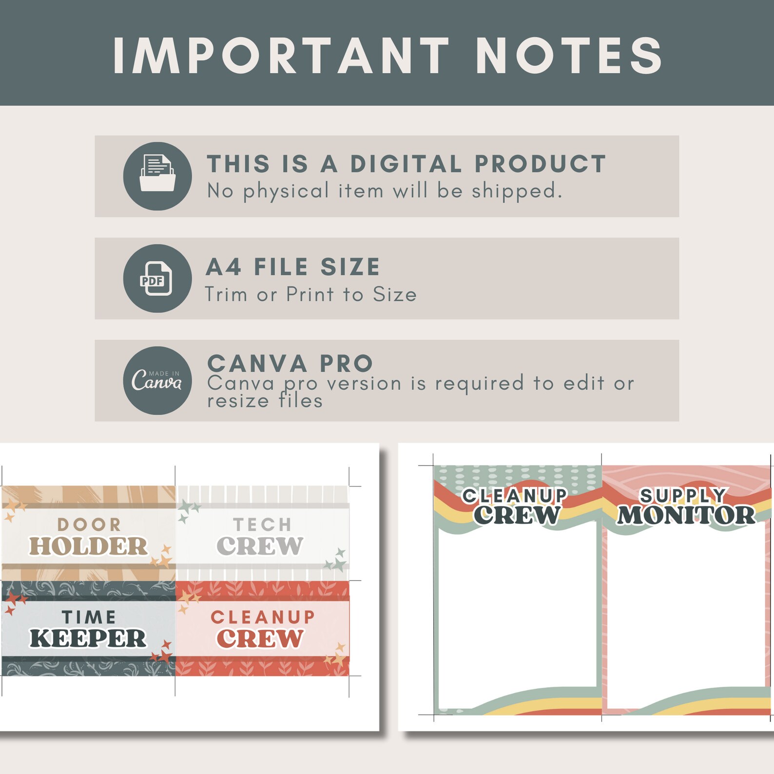 Editable Classroom Jobs Display Printable Classroom Jobs Display Modern ...