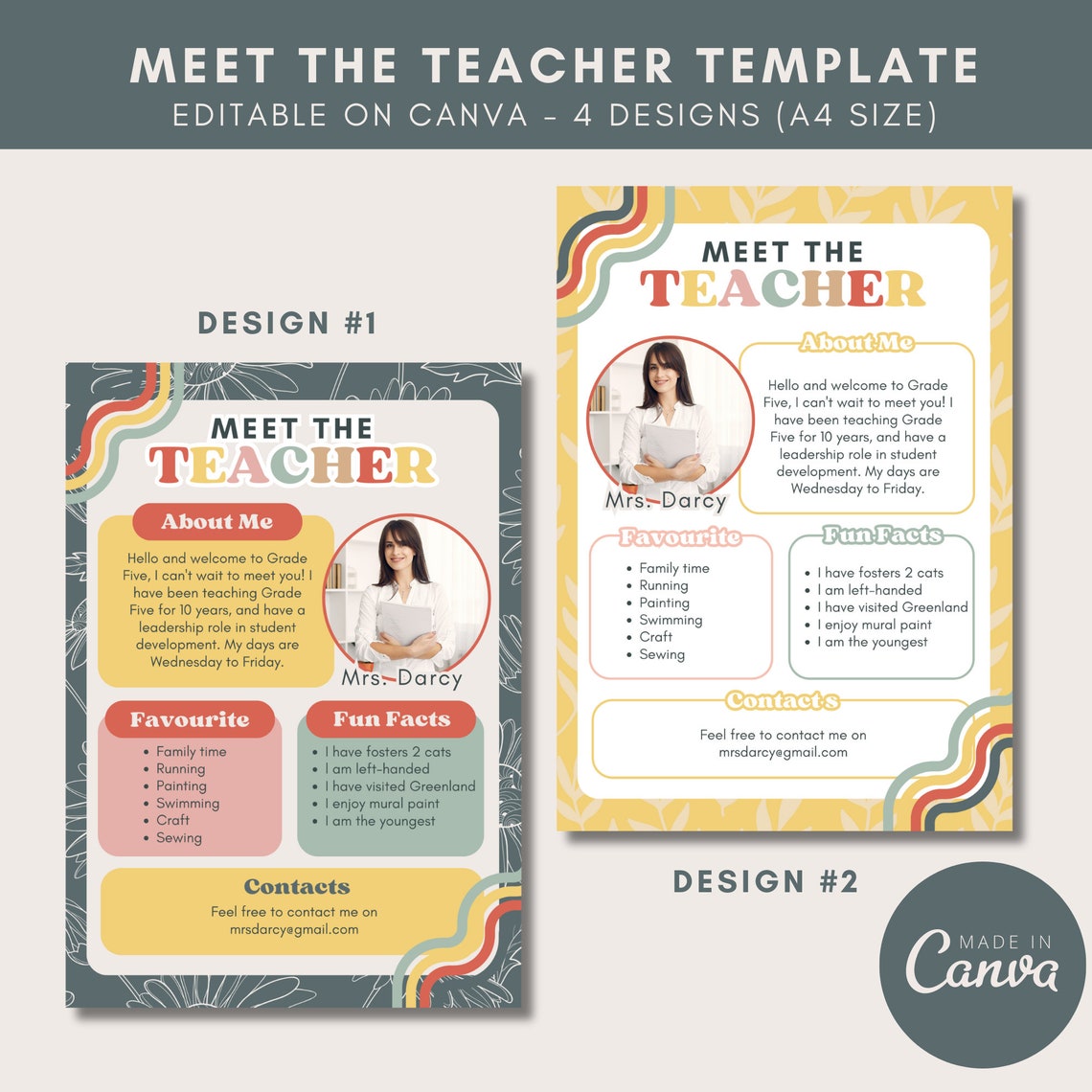Editable Meet the Teacher Classroom Template Teacher Introduction ...