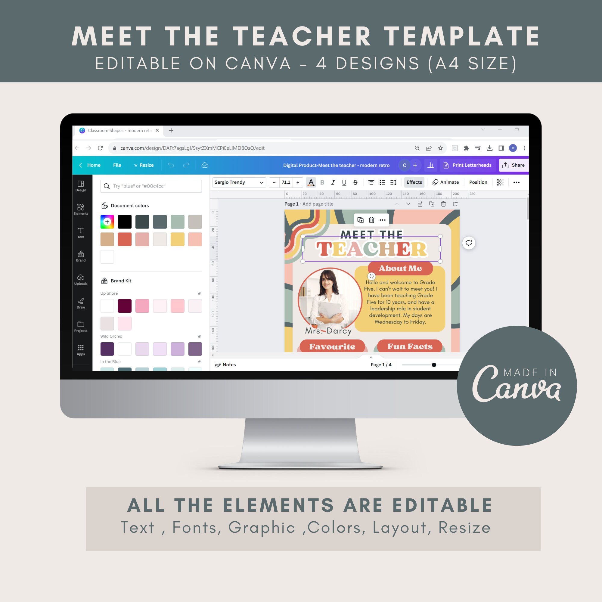 Editable Meet the Teacher Classroom Template Teacher Introduction ...