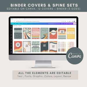 Editable Classroom Binder Covers and Spines Modern Boho Teacher ...
