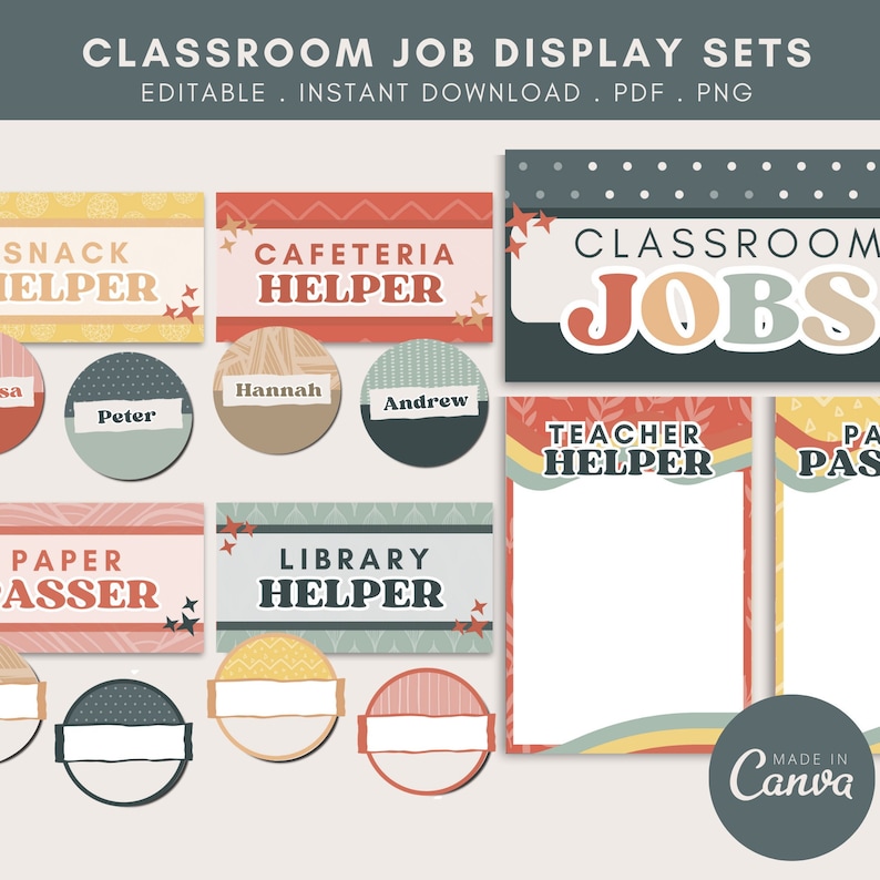 Editable Classroom Jobs Display Printable Classroom Jobs Display Modern ...