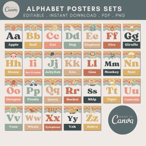 Editable Alphabet Classroom Posters Sets Alphabet for Classroom Decor ...