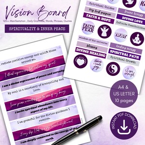 Printable Vision Board Manifesting Inner Peace Manifesting Spirituality ...