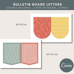 Editable Modern Boho Bulletin Board Letters Template Classroom Decor ...