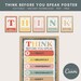 THINK Posters Sets Classroom Decor Boho Style Printable Wall Art ...