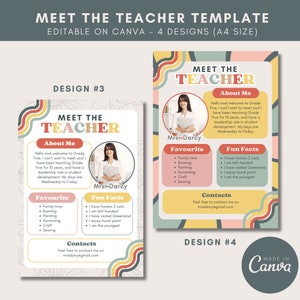 Editable Meet the Teacher Classroom Template Teacher Introduction ...