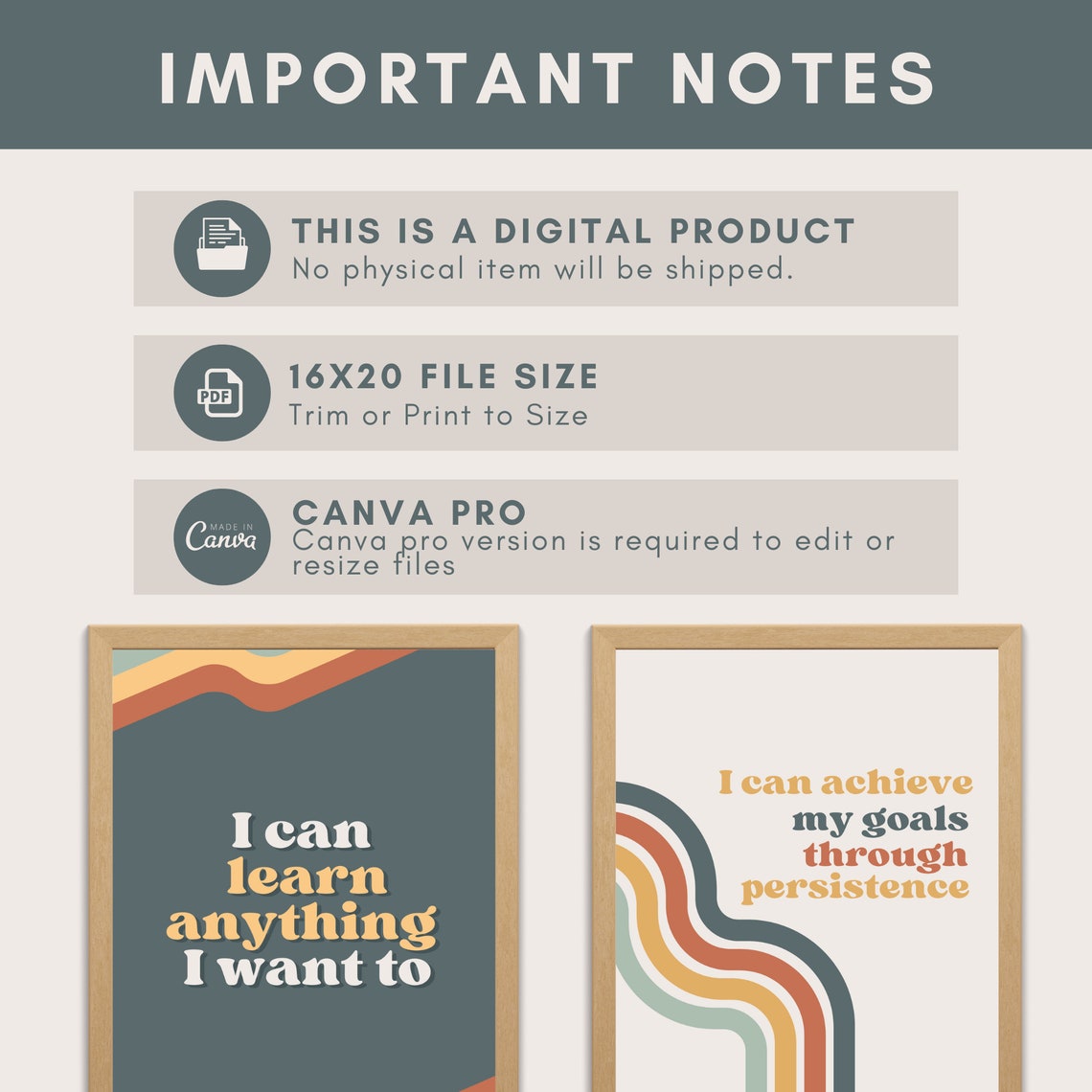 Editable Growth Mindset Poster Gallery Sets Bundle Positivity Poster in ...