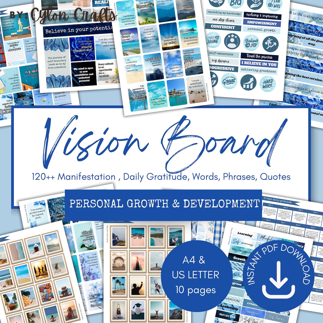Printable Vision Board Manifesting Personal Growth Manifest Personal ...