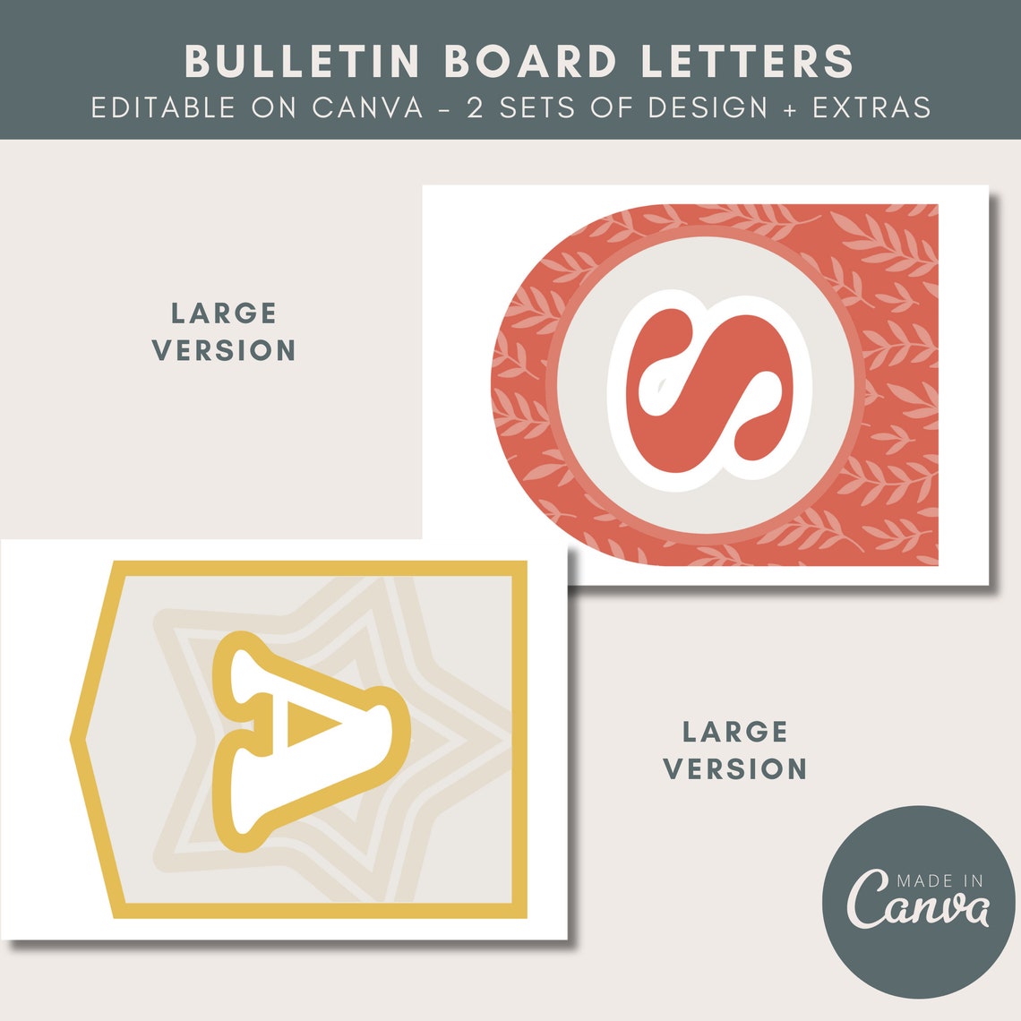 Editable Modern Boho Bulletin Board Letters Template Classroom Decor ...