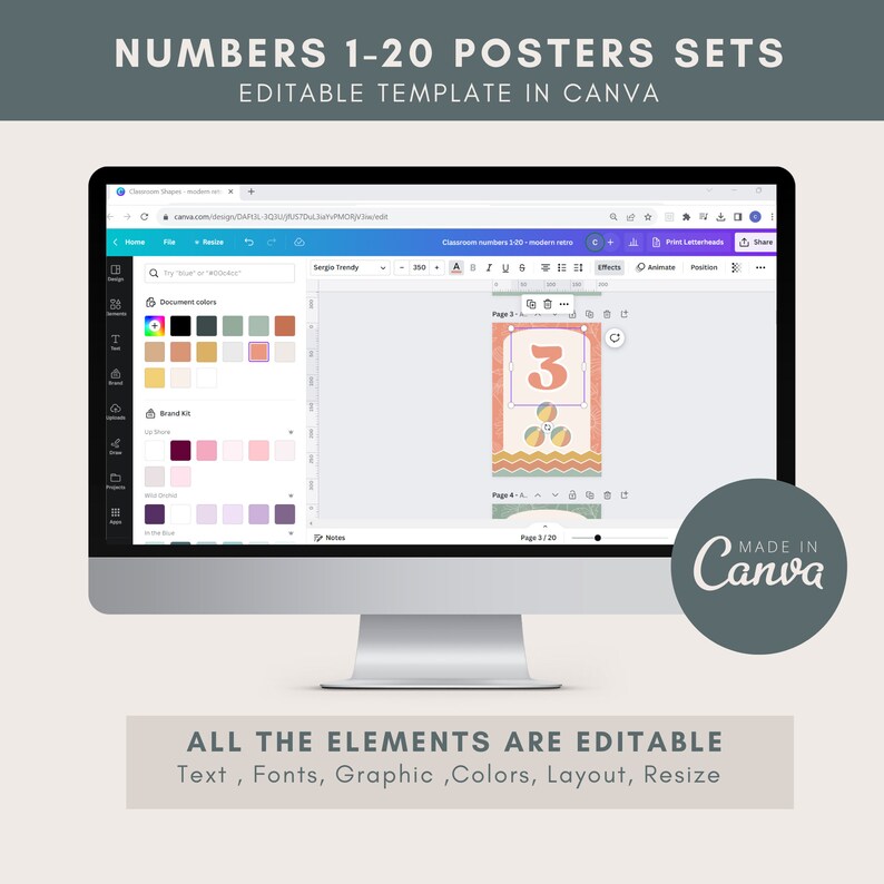 Editable Numbers Classroom Posters Sets Numbers Classroom Decor ...