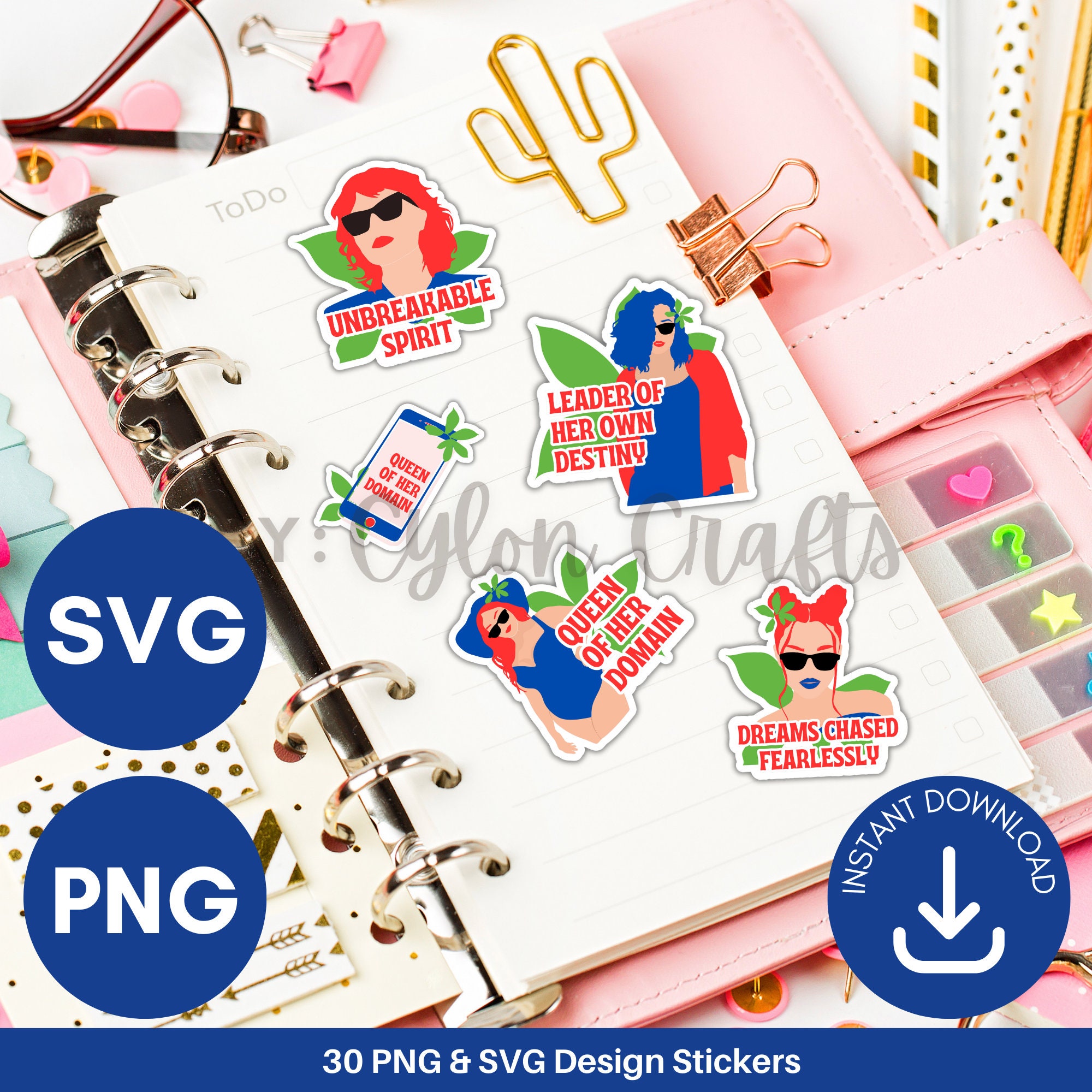 Girl Boss Sticker SVG Files PNG Boss Babe Sticker Women Empowerment ...