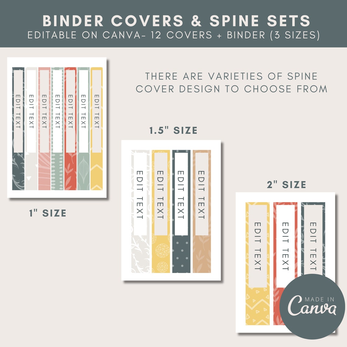 Editable Classroom Binder Covers and Spines Modern Boho Teacher ...