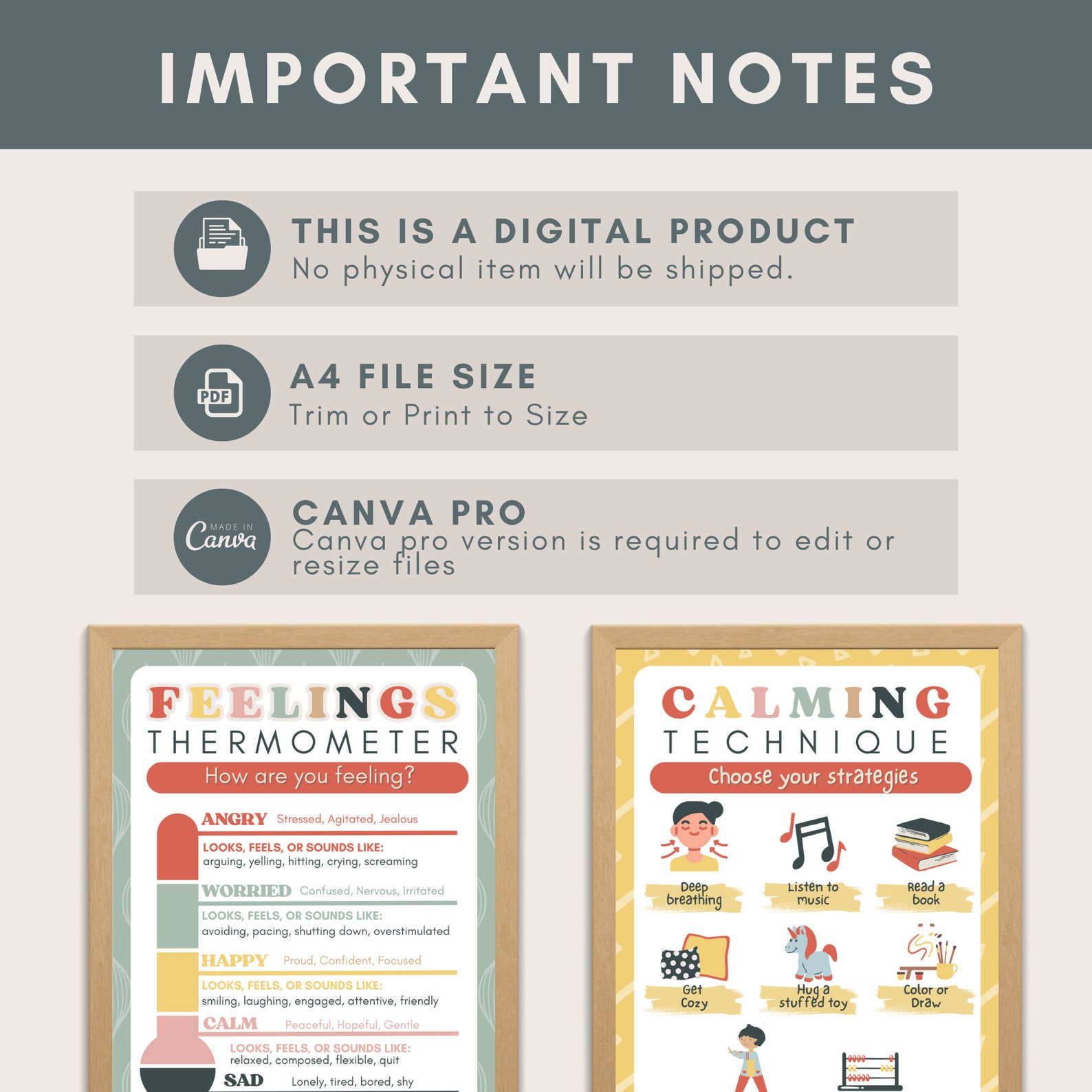 Editable Calming Corner Posters Calming Corner Printable Sets Modern ...