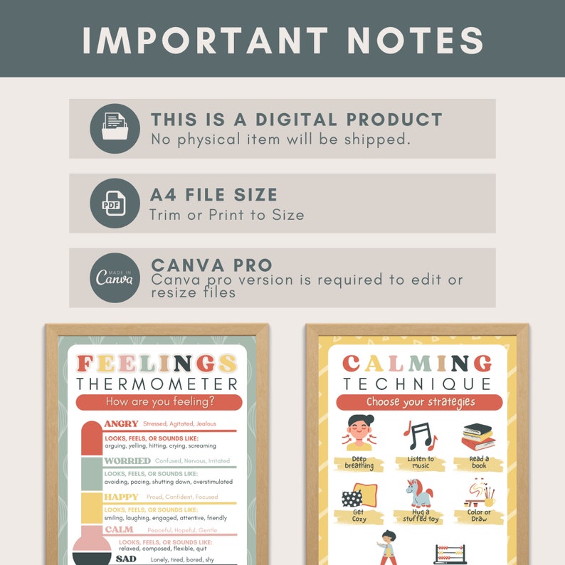 Editable Calming Corner Posters Calming Corner Printable Sets Modern ...