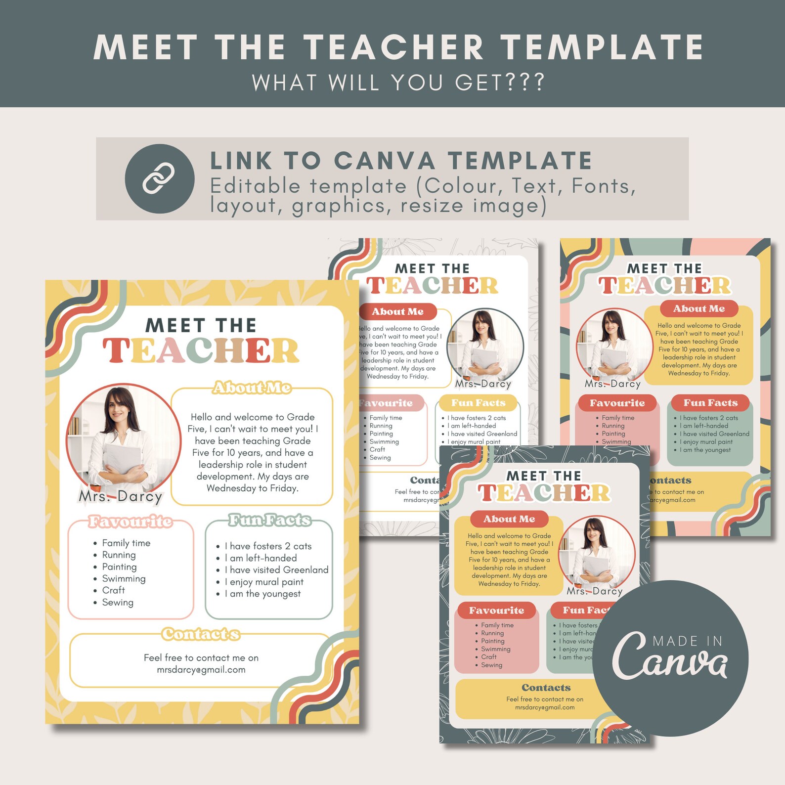 Editable Meet the Teacher Classroom Template Teacher Introduction ...