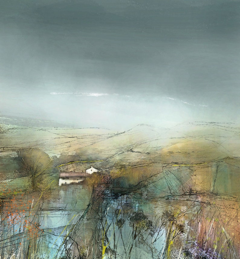 Autumn on the Downs | Giclee Print | Windswept Landscape | Semi ...