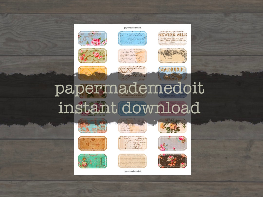 Printable Labels - Vintage Floral Collage Labels - Journal Supplies ...