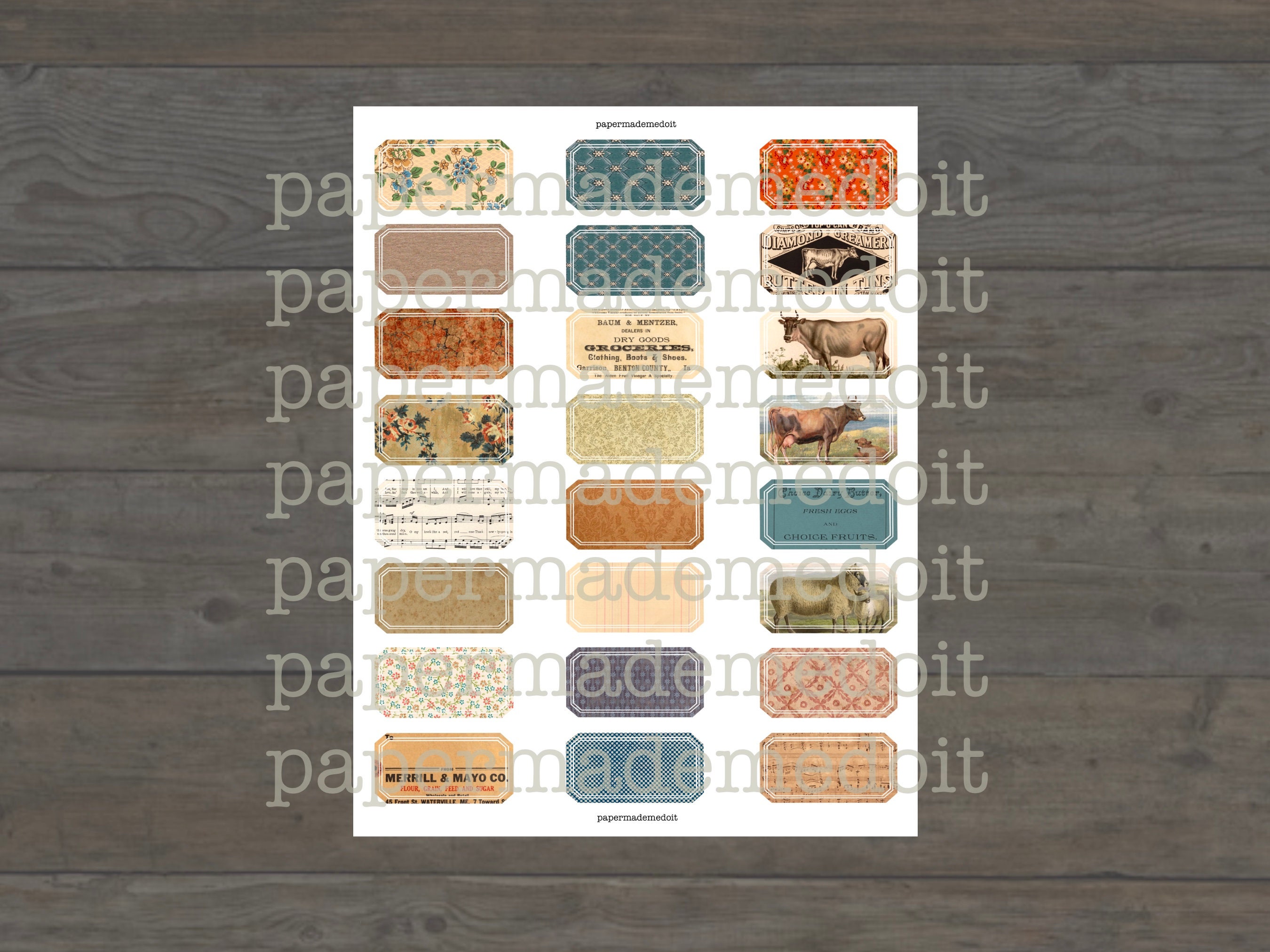 Printable Labels - Farm Life Labels - Journal Supplies - Digital Paper ...