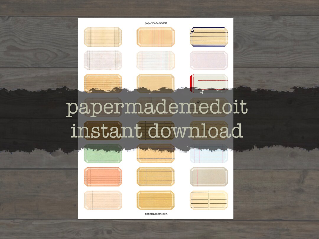 Printable Labels - Writing Paper Labels - Journal Supplies - Digital ...